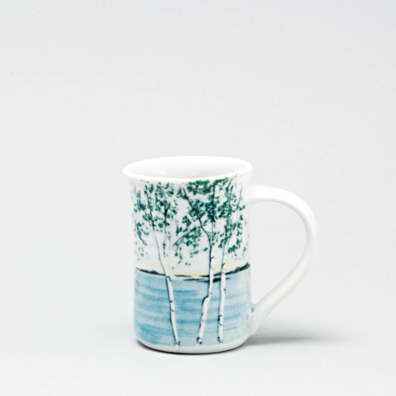 Large Mug handmade by Georgetown Pottery in Maine in Blue Hamada pattern