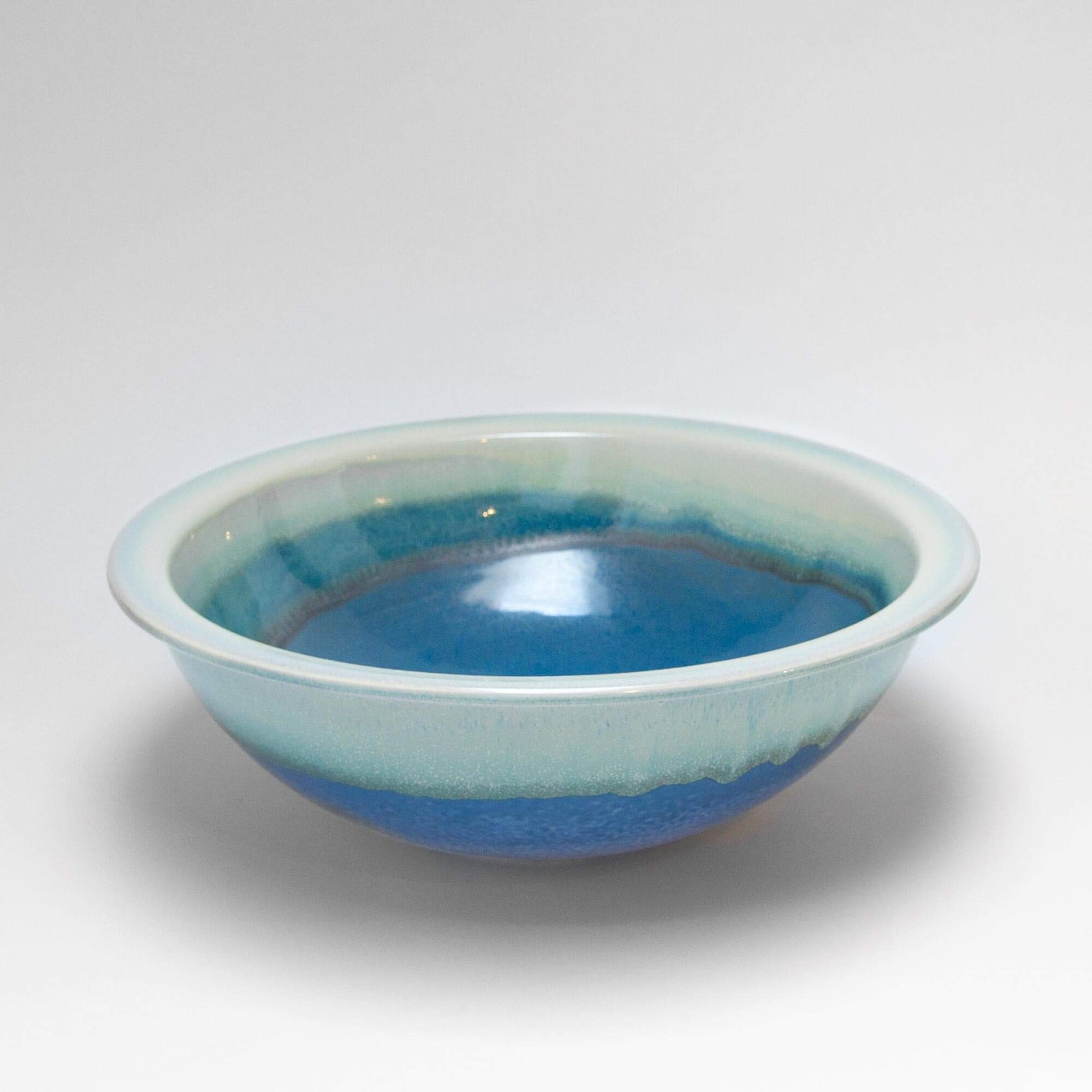 Rim Mount Sink handmade by Georgetown Pottery in Maine in Blue Hamada ...
