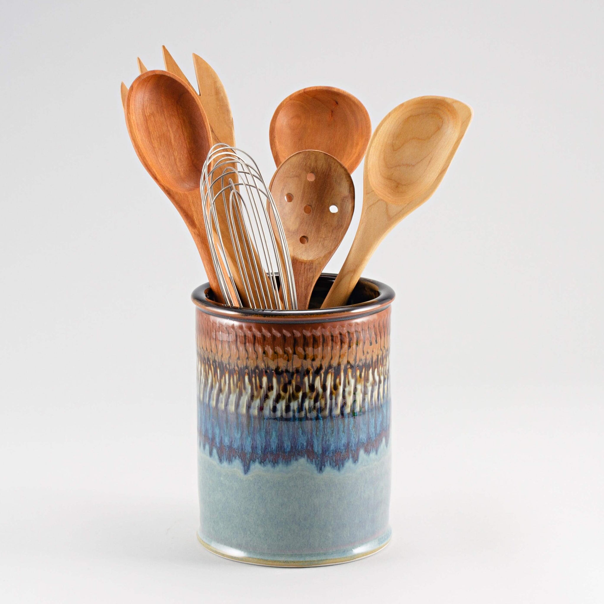 Utensil Holder handmade by Georgetown Pottery in Maine in Blue Hamada ...