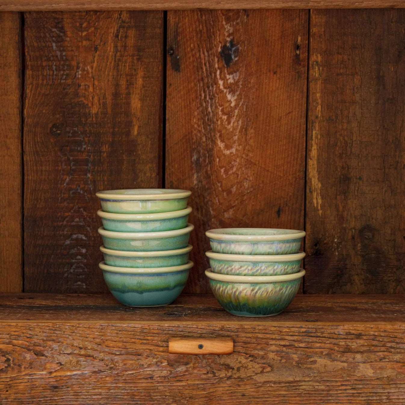 Custard Bowl handmade by Georgetown Pottery in Maine in Blue Hamada pattern