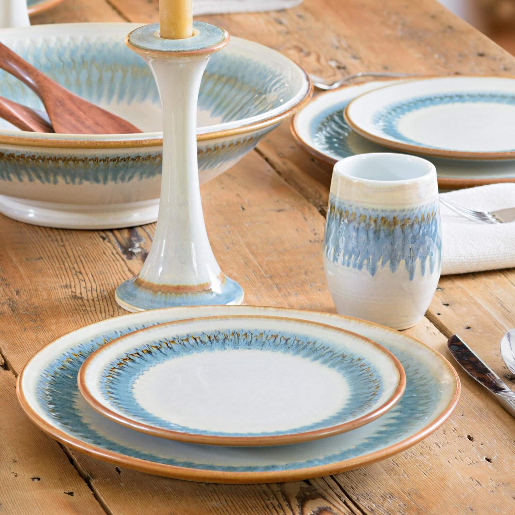 Rimless Dessert Plate handmade by Georgetown Pottery in Maine