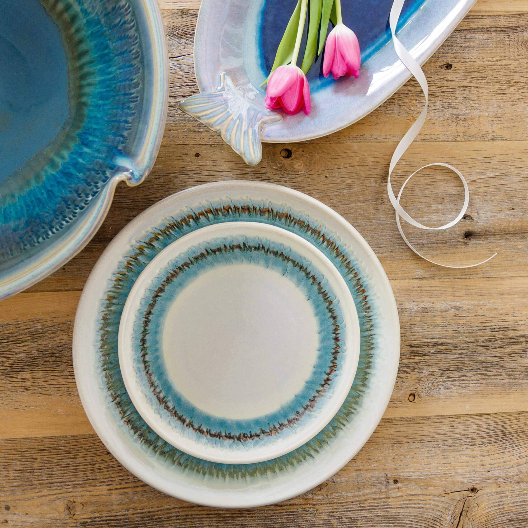 Rimless Dinner Plate handmade by Georgetown Pottery in Maine