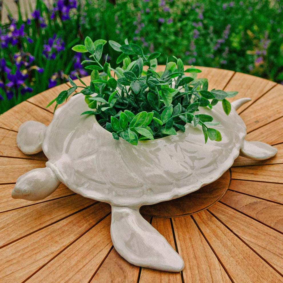 Turtle Planter handmade by Georgetown Pottery in Maine